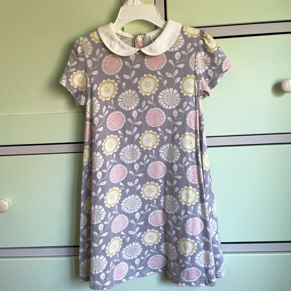 Uniqlo | Dresses | Uniqlo Girl Floral Cotton Dress With Peter Pan ...